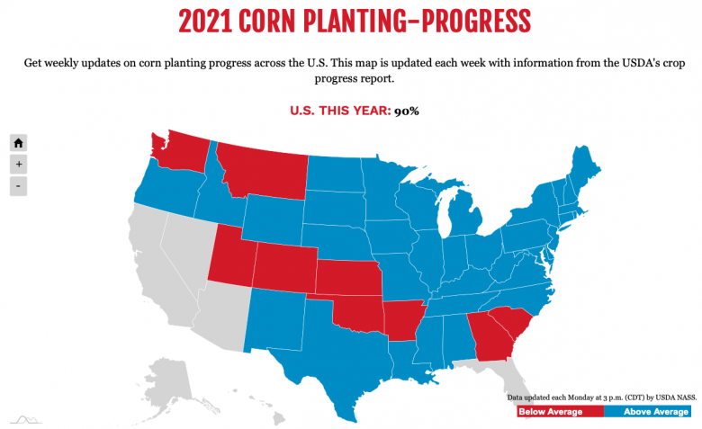 The U.S. corn planting season is nearing its finish, USDA reports ...