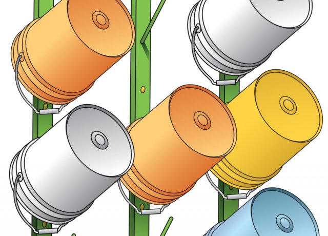 Strap-iron rack keeps buckets dry and separated | Successful Farming