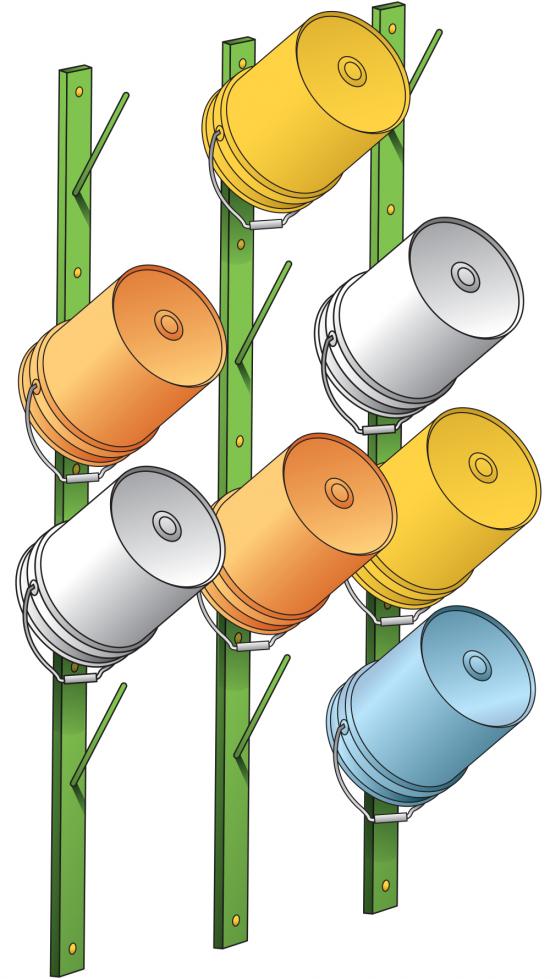 Strap-iron rack keeps buckets dry and separated | Successful Farming